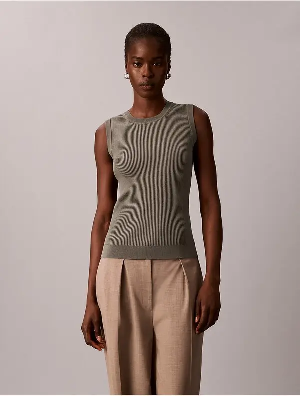 Calvin Klein Rib Crewneck Tank Top