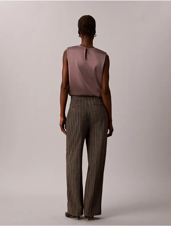 Calvin Klein Herringbone Pull-on Wide Leg Pants