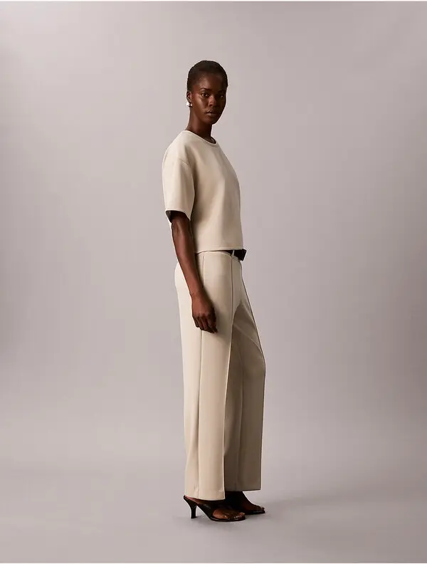 Calvin Klein Soft Pintuck Pull-on Belted Trousers