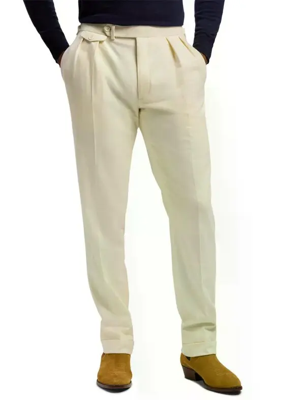 Ralph Lauren Purple Label Gregory Pleated Wool Trousers