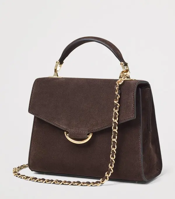 ASPINAL OF LONDON Suede Annabelle Midi Top-handle Bag