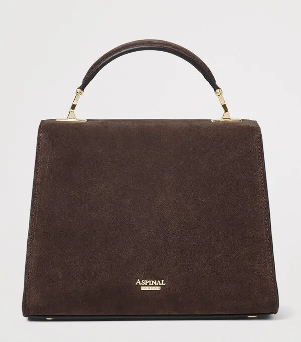 ASPINAL OF LONDON Suede Annabelle Midi Top-handle Bag