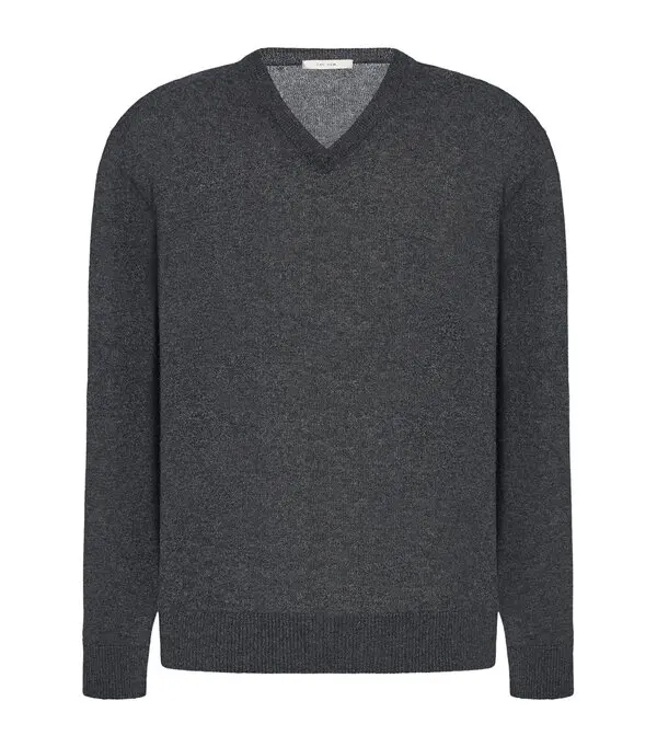 THE ROW Thamm Cashmere V-neck Sweater - Grey