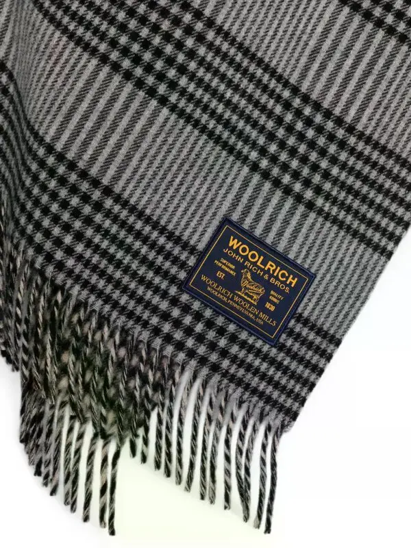 Woolrich Check-pattern Fringed Poncho