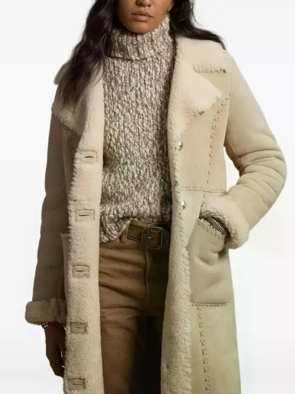 Ralph Lauren Single-breasted Shearling Coat