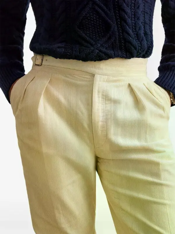 Ralph Lauren Purple Label Pleated Corduroy Trousers