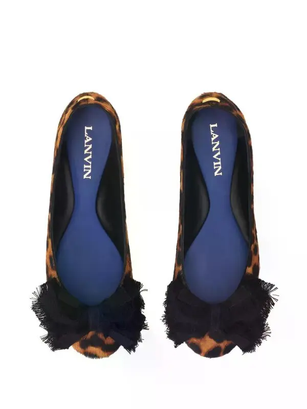 LANVIN Leopard-print Bow Ballet Flats