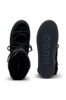 Hugo Platform Boots With Faux-fur Uppers