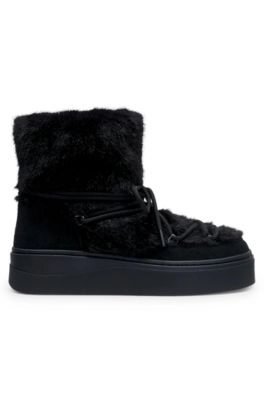 Hugo Platform Boots With Faux-fur Uppers