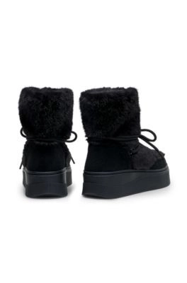 Hugo Platform Boots With Faux-fur Uppers