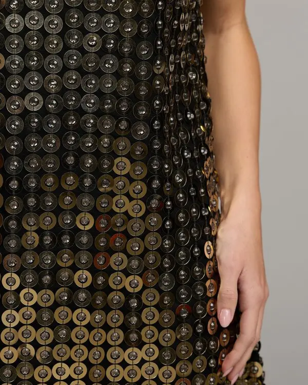 Mac Duggal Metallic Embellished Mini Dress