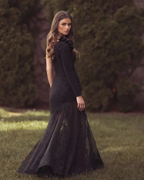 Mac Duggal 3d Floral One Shoulder Mermaid Gown