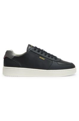 Hugo Leather Sneakers With Gold-tone Logo