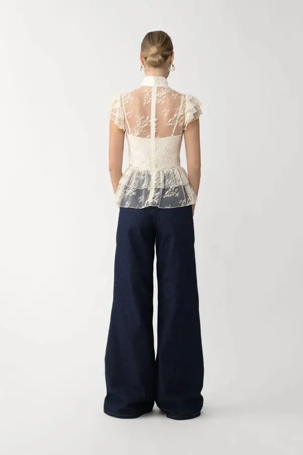 SAU LEE Roux Lace Top