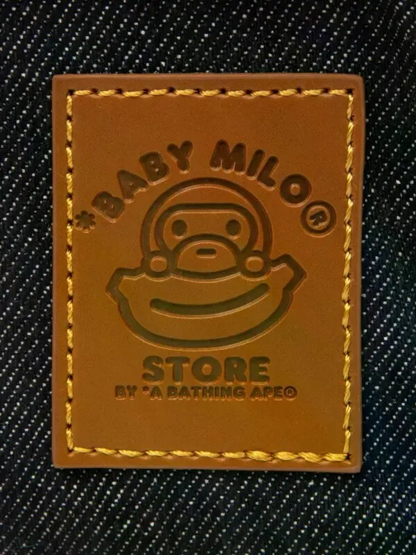 A BATHING APE Mini Baby Milo Denim Backpack - Blue