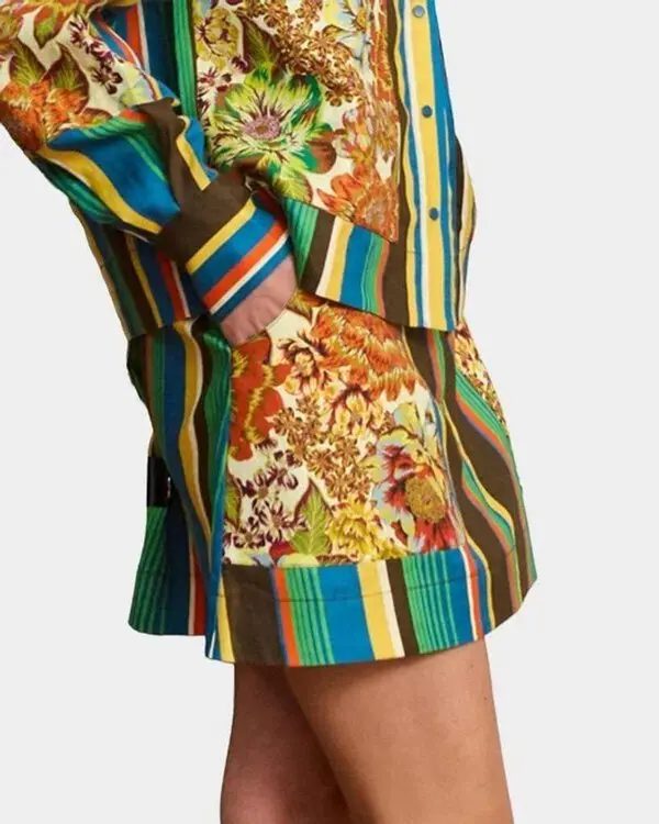ALEMAIS Charlie Graphic Linen Mini Skirt