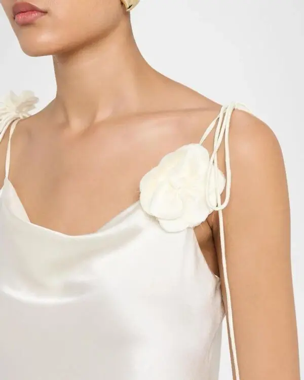 Cinq À Sept Trailing Flower Marta Silk Cami - Ivory
