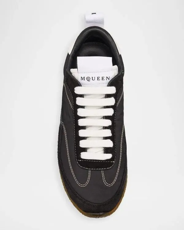 Alexander McQueen Ec1 Mixed Leather And Nylon Low-top Trainers