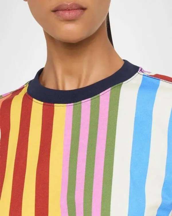 Libertine Tangier Striped Long-sleeve Crop T-shirt - Multi