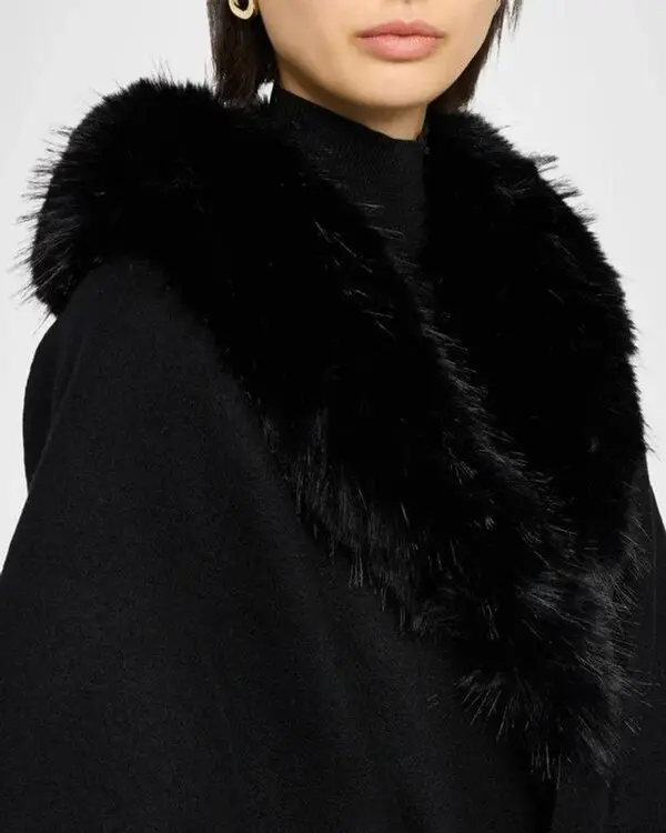 Alice + Olivia Joanne Faux-fur Trim Wool Sweater Coat