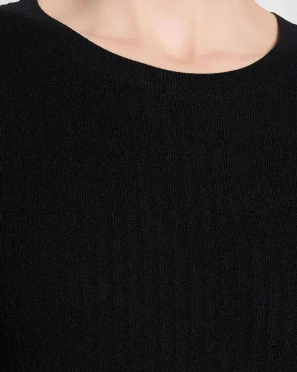 Theory Merino Wool Crewneck Midi Dress - Black