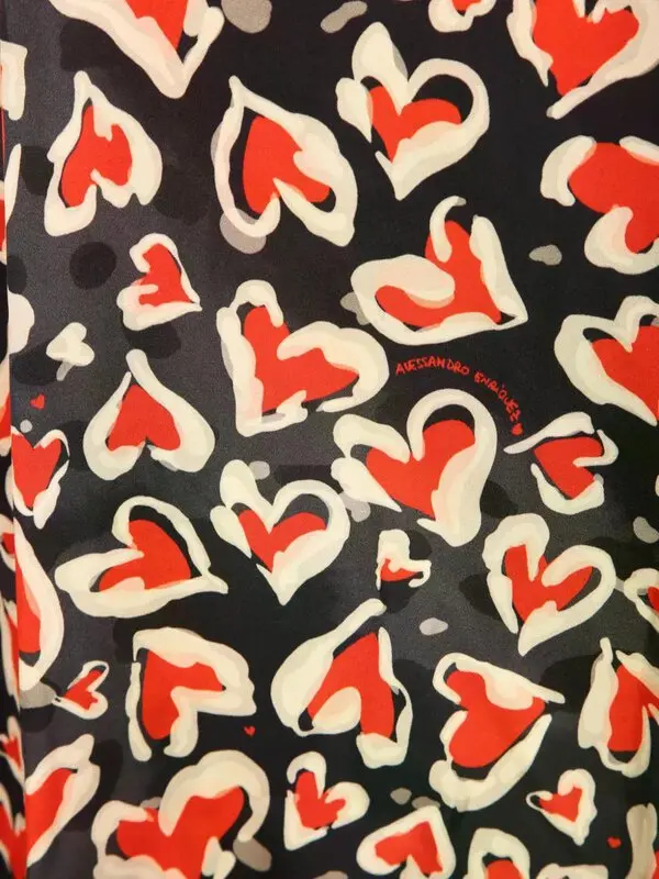 ALESSANDRO ENRIQUEZ Heart-print Tie-neck Blouse