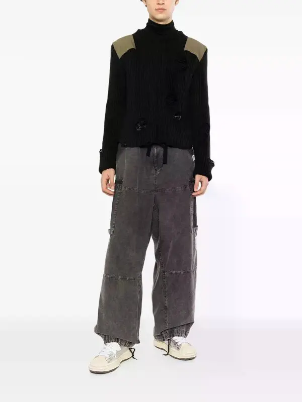 Mihara Yasuhiro Cotton Satin Cargo Pants