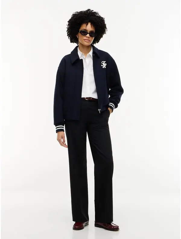 Tommy Hilfiger Pleated Stretch Twill Straight Leg Pant