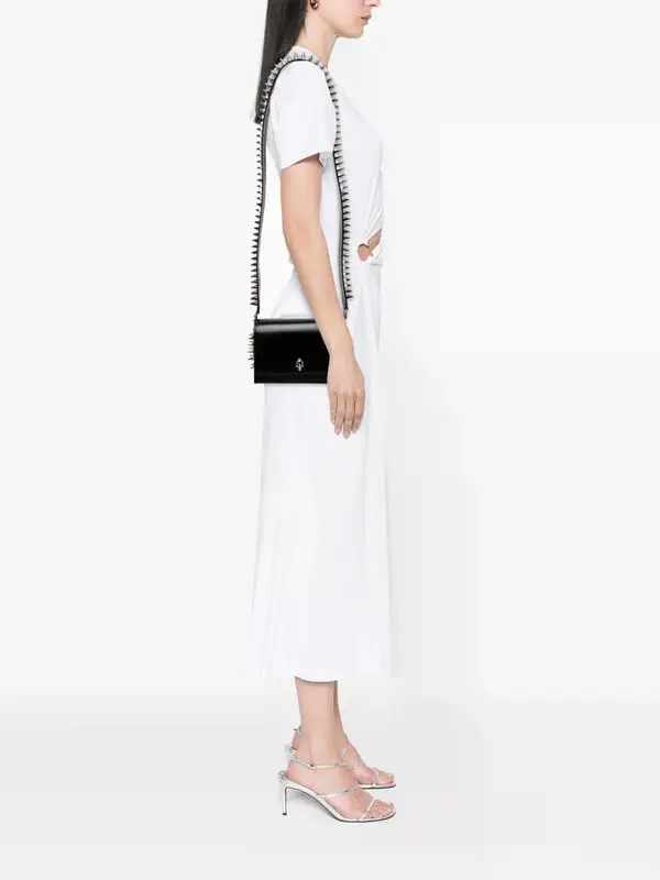 Alexander McQueen 2023 Small Smooth Calfskin Skull Biker Crossbody Bag - Black