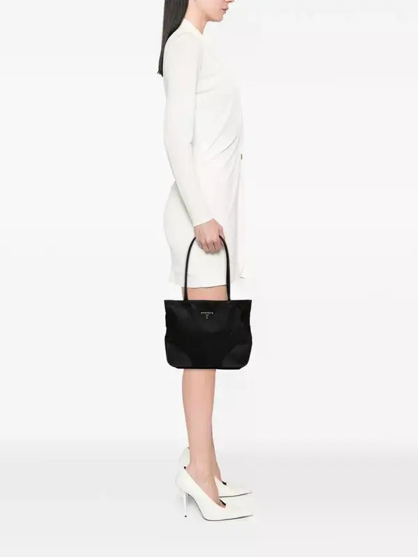 Prada 2013-2026 Vitello Trimmed Tessuto Tote Bag