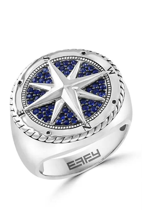EFFY Sapphire Compass Statement Ring In Sterling Silver - Blue