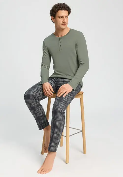 Hanro Cozy Comfort Cotton Henley Shirt