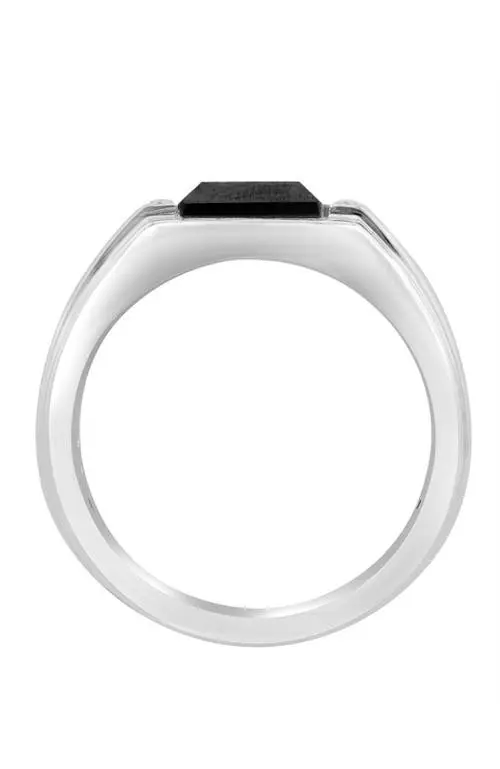 EFFY Diamond & Hematite Signet Ring In Sterling Silver