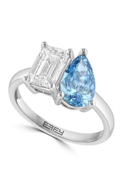 EFFY Pear-shaped Lab-grown Diamond Ring - Blue
