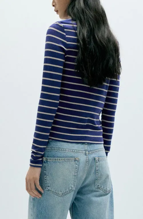 Mango Stripe Long Sleeve Jersey T-shirt - Blue