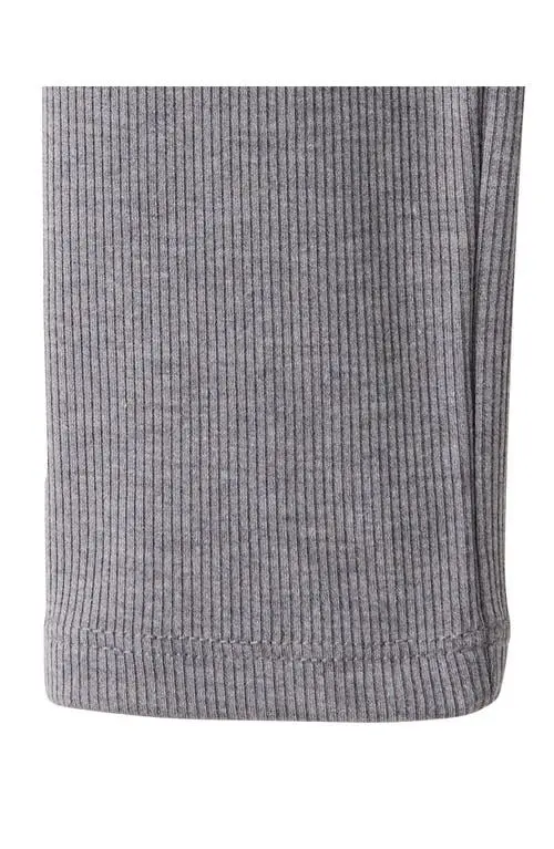 Mango V-neck Rib Long Sleeve Top