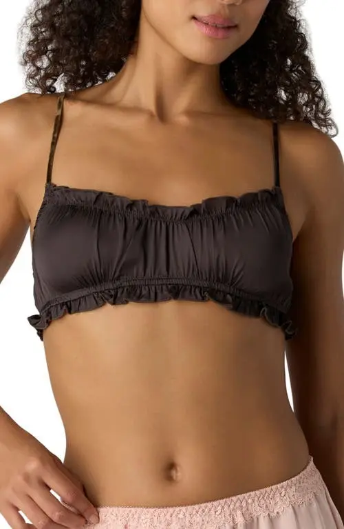 Free People Sleigh All Day Ruched Bralette - Deep Fudge
