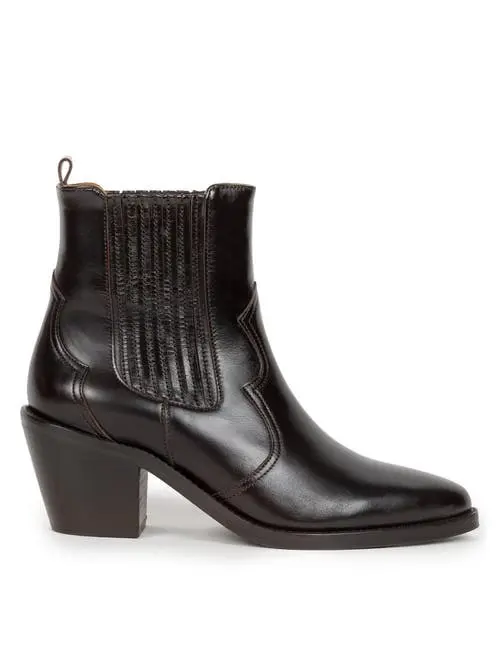 BOBBIES Dakota Flat Ankle Boots - Espresso