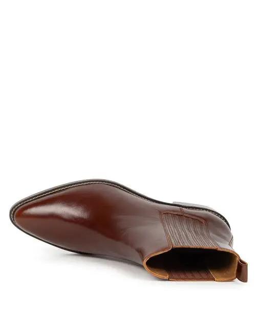 BOBBIES Georgia Flat Ankle Boots - Brandy