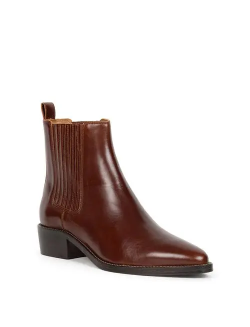 BOBBIES Georgia Flat Ankle Boots - Brandy