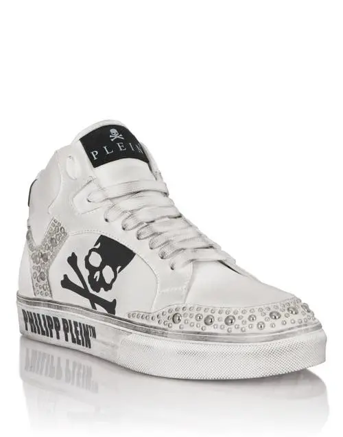 Philipp Plein Hi-top Sneakers Retrokickz Mix Studs - White/black