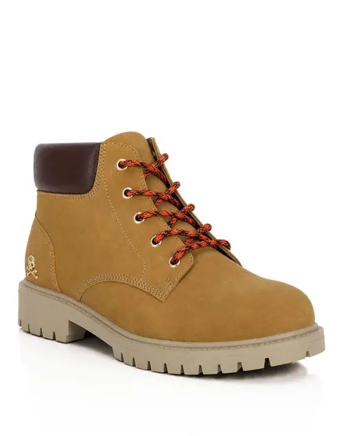 Philipp Plein Nubuck Leather Mid Boots Small Skull - Beige