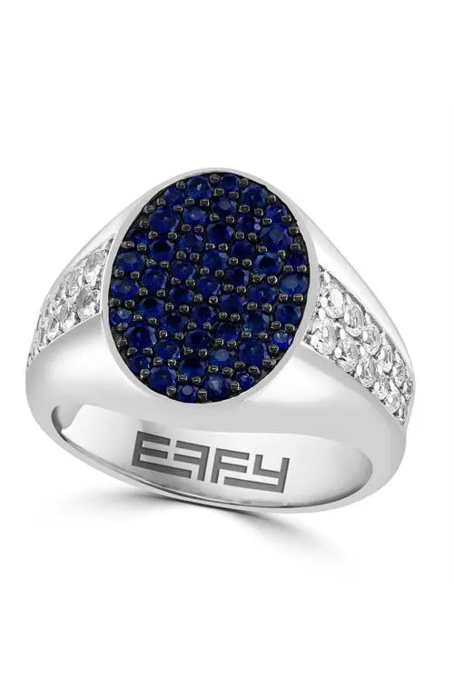 EFFY Sapphire & White Sapphire Pavé Statement Ring In Sterling Silver