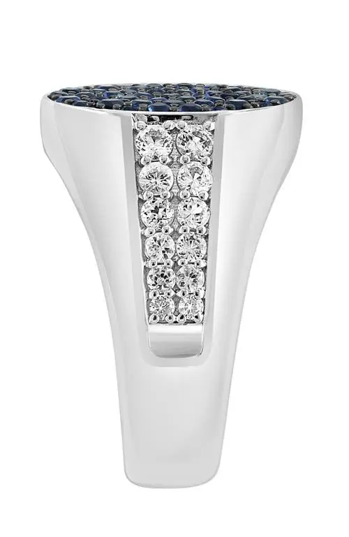 EFFY Sapphire & White Sapphire Pavé Statement Ring In Sterling Silver