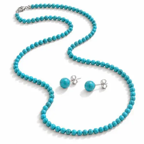DONATELLO GIAN Turquoise Necklace & Earrings Set - Blue