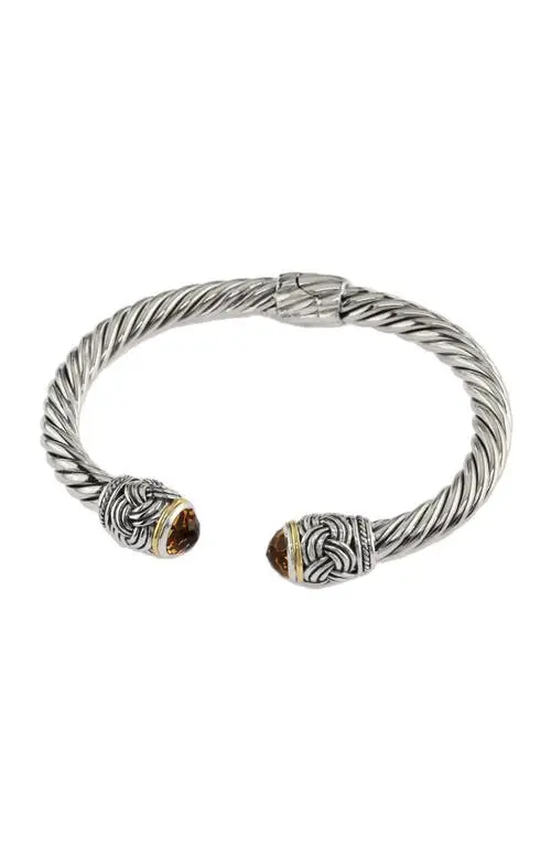 EFFY 925 Sterling Silver & 18k Gold Golden Horizon Citrine Cuff Bracelet - Yellow