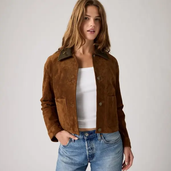 LEVI'S Suede Cropped Chore Jacket