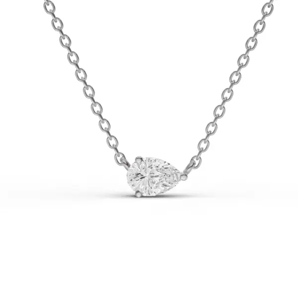 SEREIA OFFICIAL 14k Gold 0.25 Ct Lab Grown Pear Shape Diamond Pendant White Gold - Silver