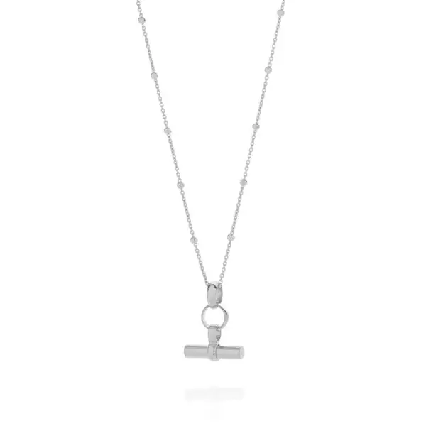 NELLOU JEWELLERY Mini T Bar Necklace - Silver
