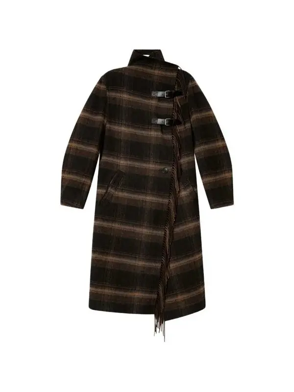 MARANT ETOILE Gihan Fringed Check Coat - Multi